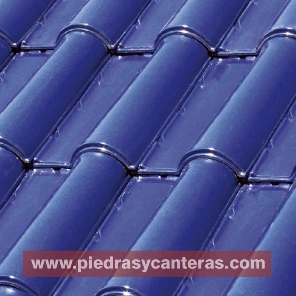 Teja Renacimiento Azul Cobalto, Tejas el Aguila, Tejas de barro Puebla